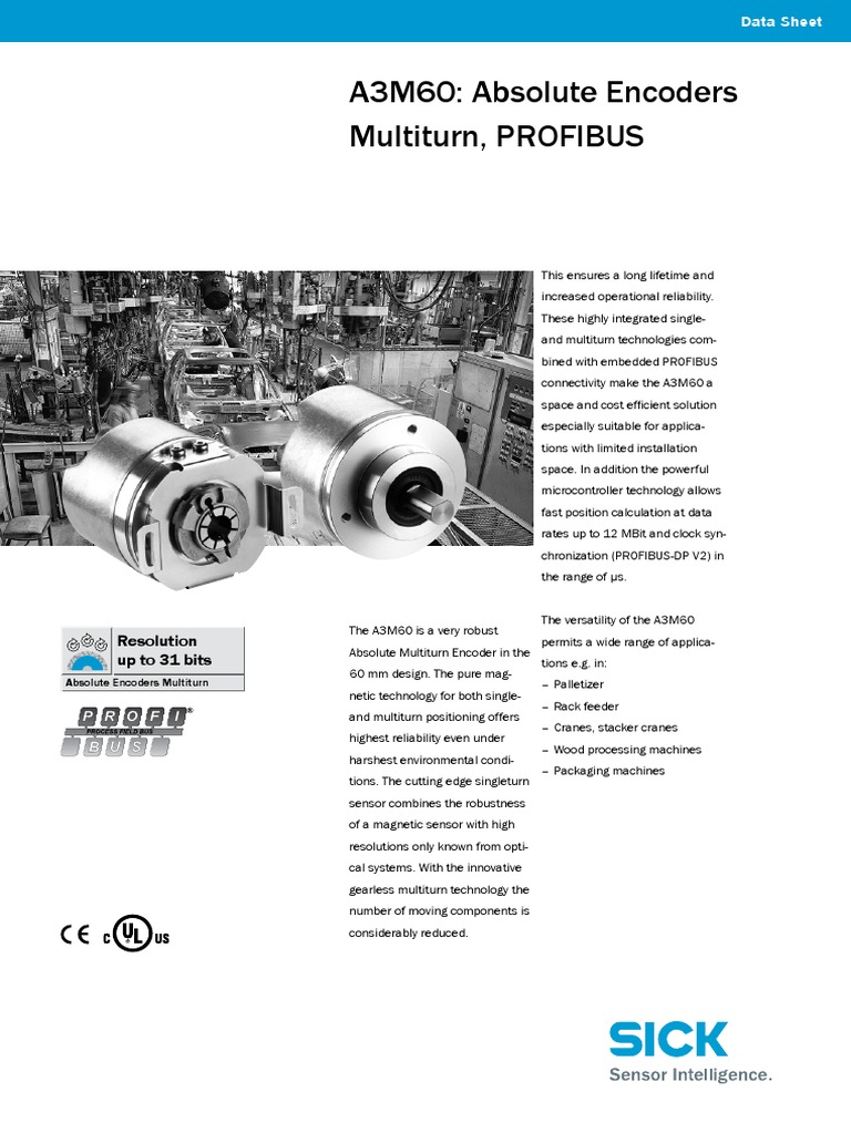 A3M60: Absolute Encoders Multiturn, PROFIBUS: Resolution Up To 31 Bits ...