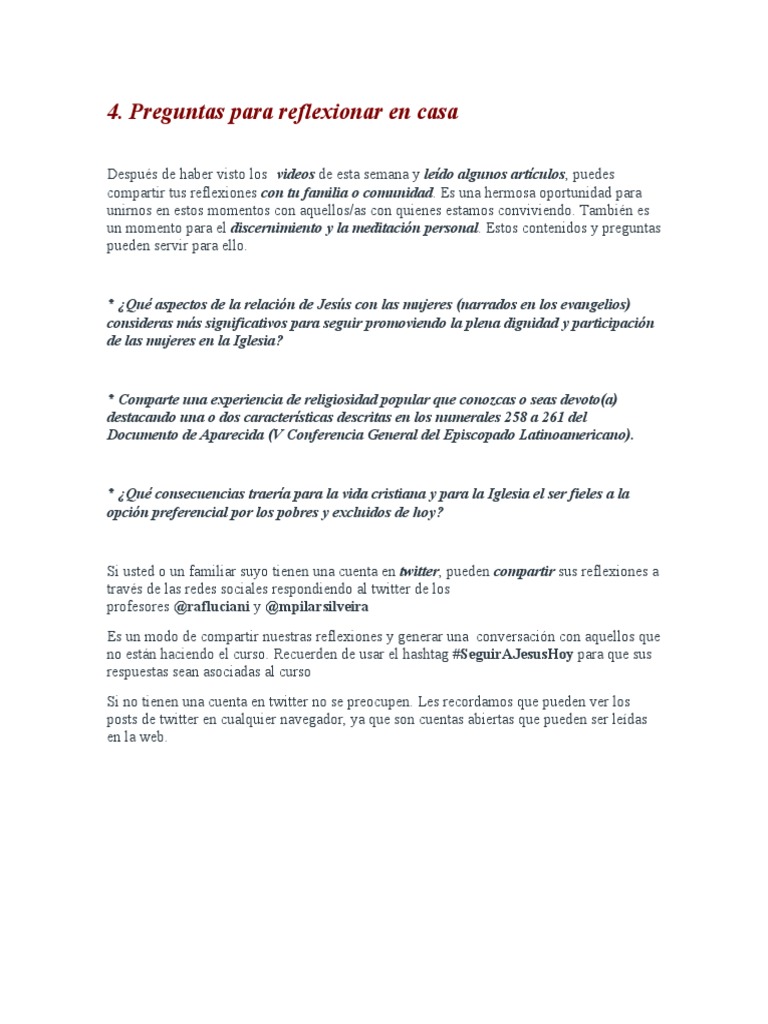 Preguntas para Reflexionar | PDF Preguntas para Reflexionar | PDF