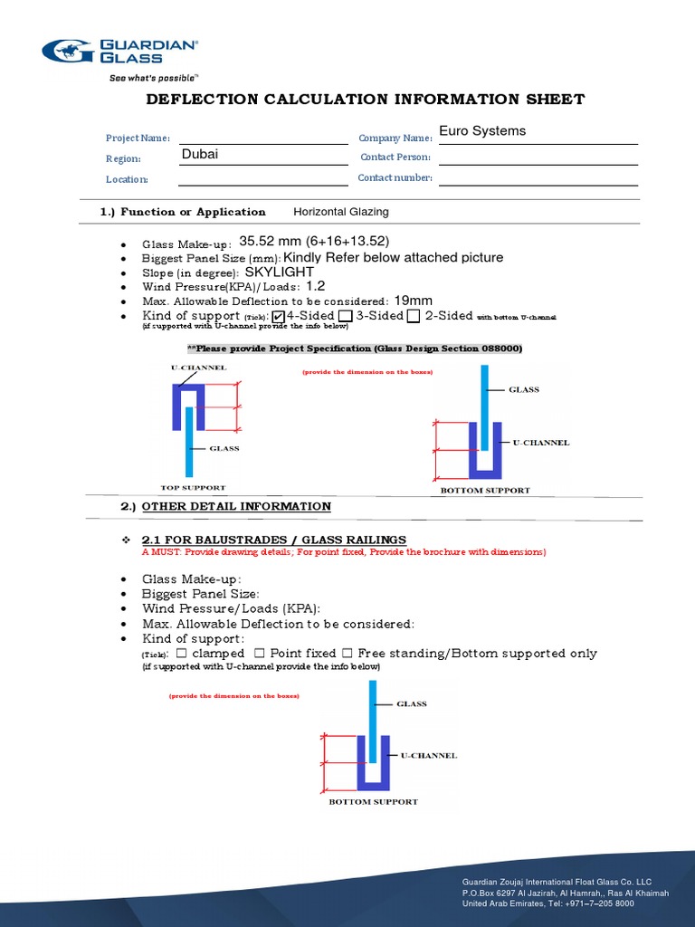 Glass Deflection Calculation Guide | PDF