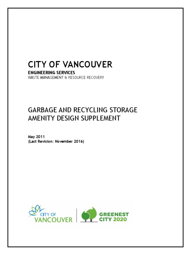 City of Vancouver: Garbage and Recycling Storage Amenity Design ...
