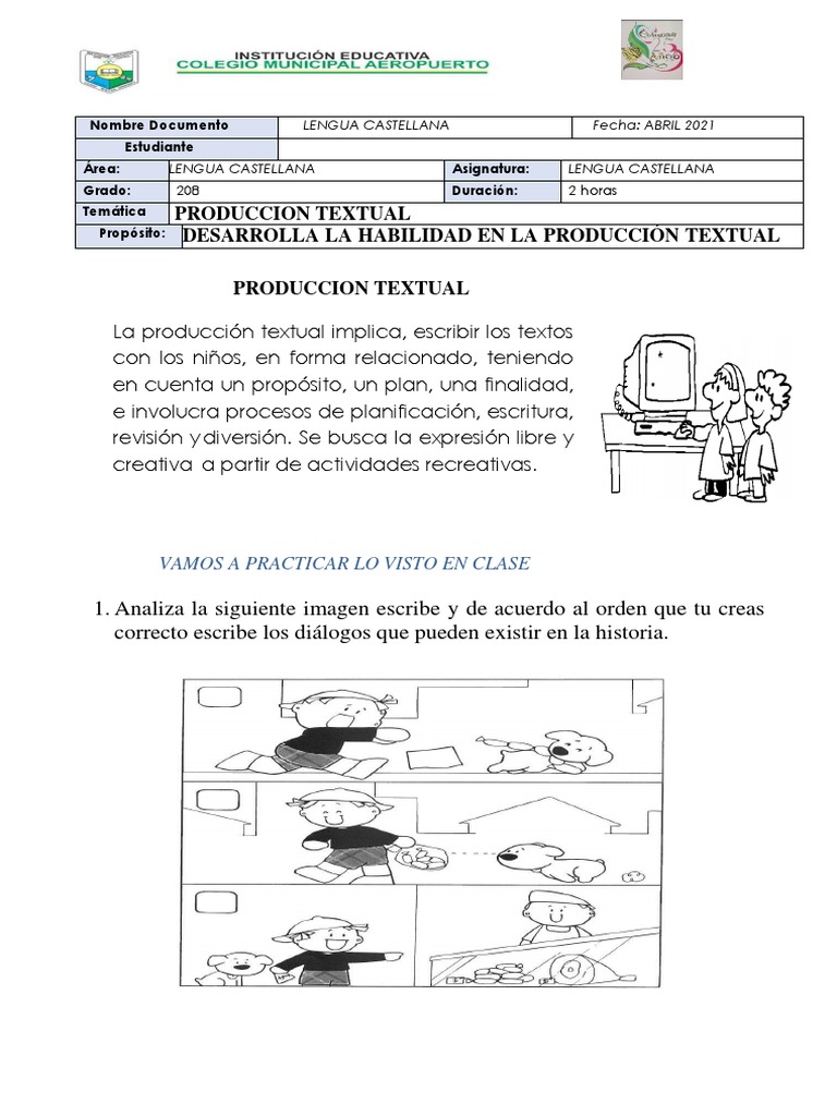 Guia Lengua Castellana - Produccion Textual | PDF | Crecimiento ...