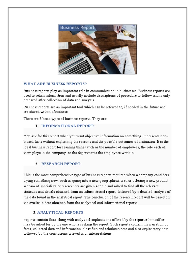 Types of Business Report | PDF