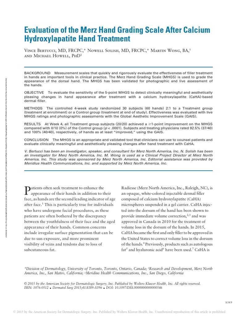Evaluation of The Merz Hand Grading Scale After.18 | PDF ...