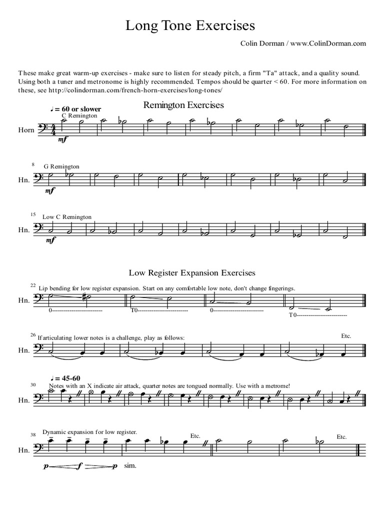 CSD Long Tone Exercises V2 | PDF | Music Theory | Musicology