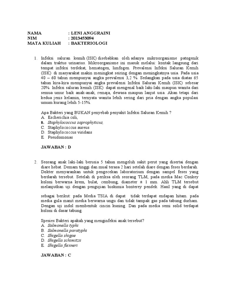 Bakteriologi Leni Anggraini | PDF | Sains & Matematika