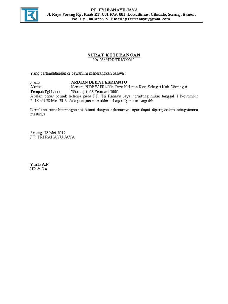 Pt. Tri Rahayu Jaya | PDF