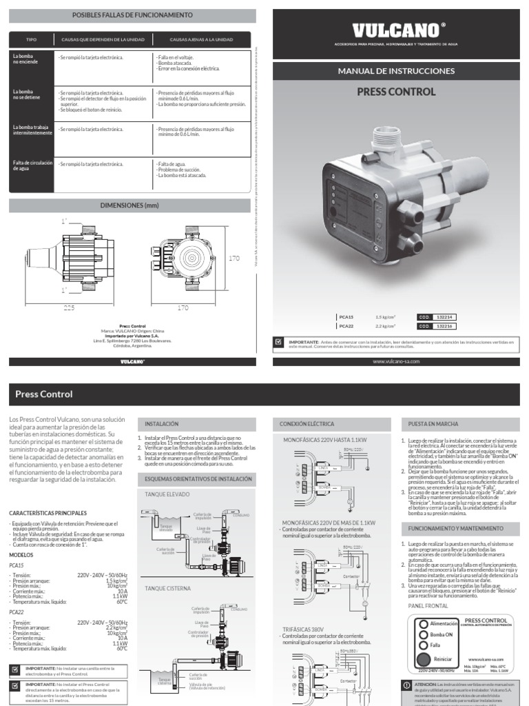 Press Control Vulcano | PDF | Bomba | Bienes manufacturados