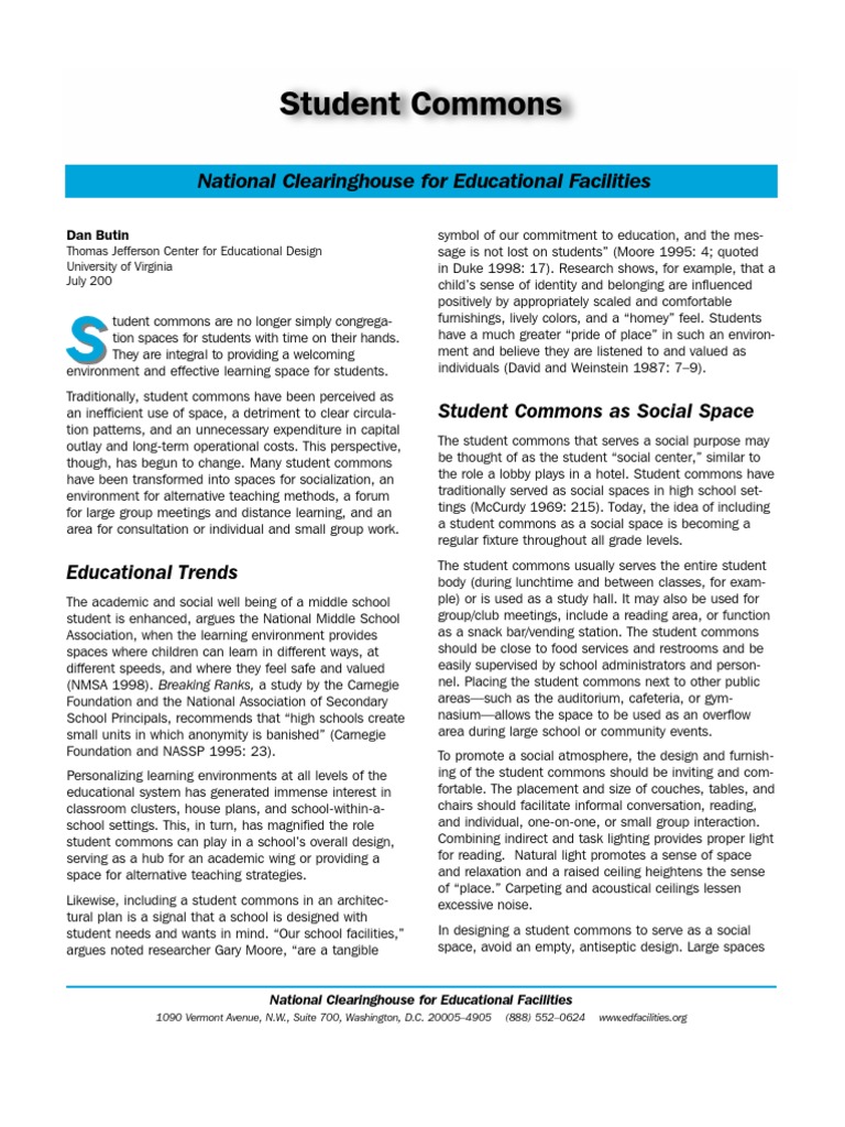 Designing Effective Student Commons | PDF | Classroom