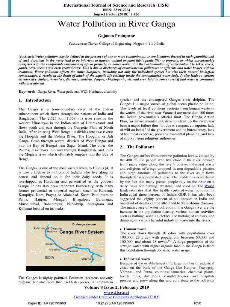 Water Pollution in River Ganga: Gajanan Pratapwar | PDF | Ph | Physical ...