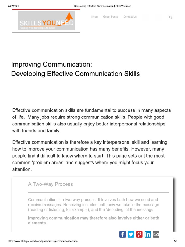 Improving Communication | PDF
