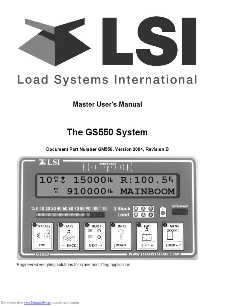 LSI gs550 PDF | PDF | Menu (Computing) | Crane (Machine)