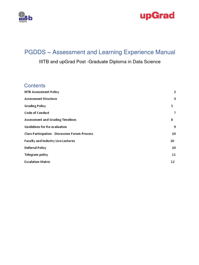 Comprehensive Assessment and Grading Manual for the Post-Graduate ...