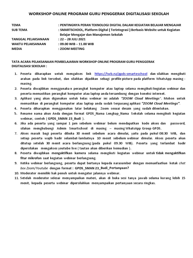 Rundown Acara GPDS | PDF