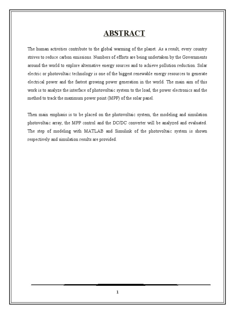 Modeling and Simulation of Grid Connected PV System | PDF ...