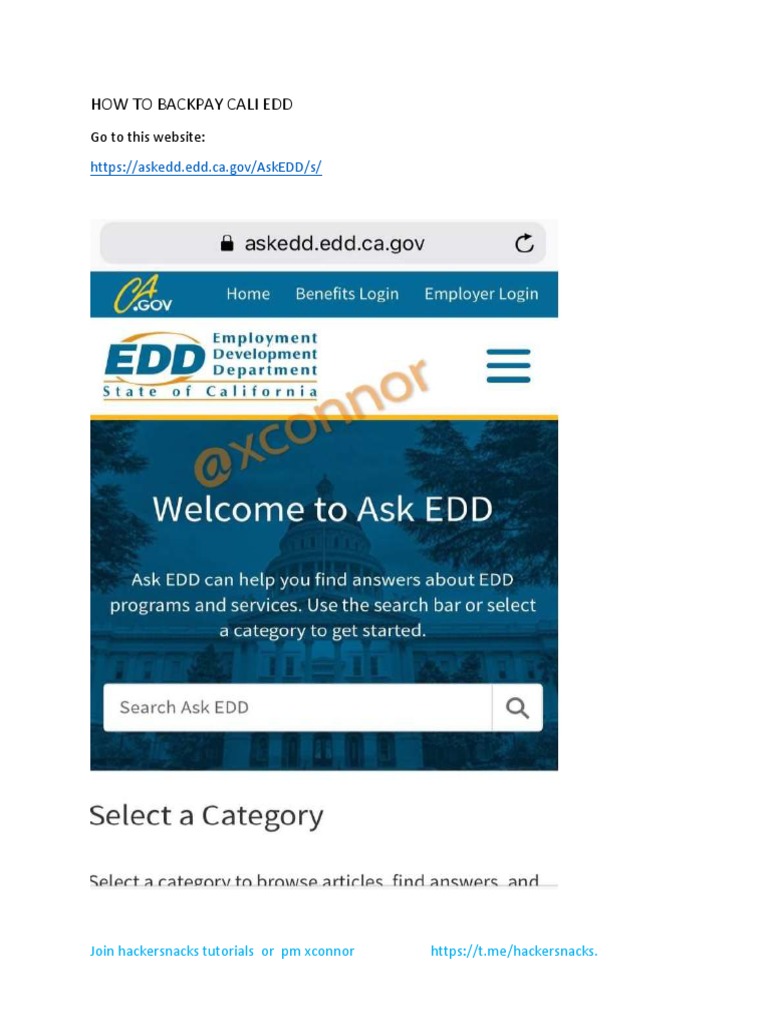 How To Backpay Cali Edd: Go To This Website | PDF