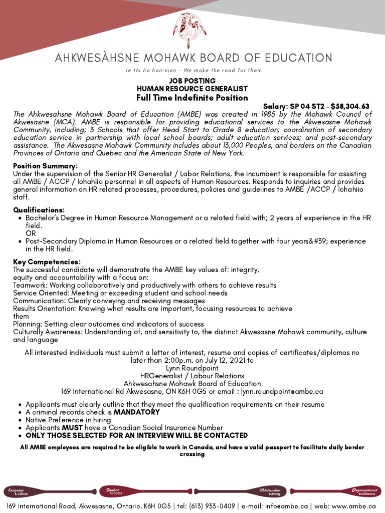 Human Resource Generalist 06282021 | PDF | Human Resource Management ...