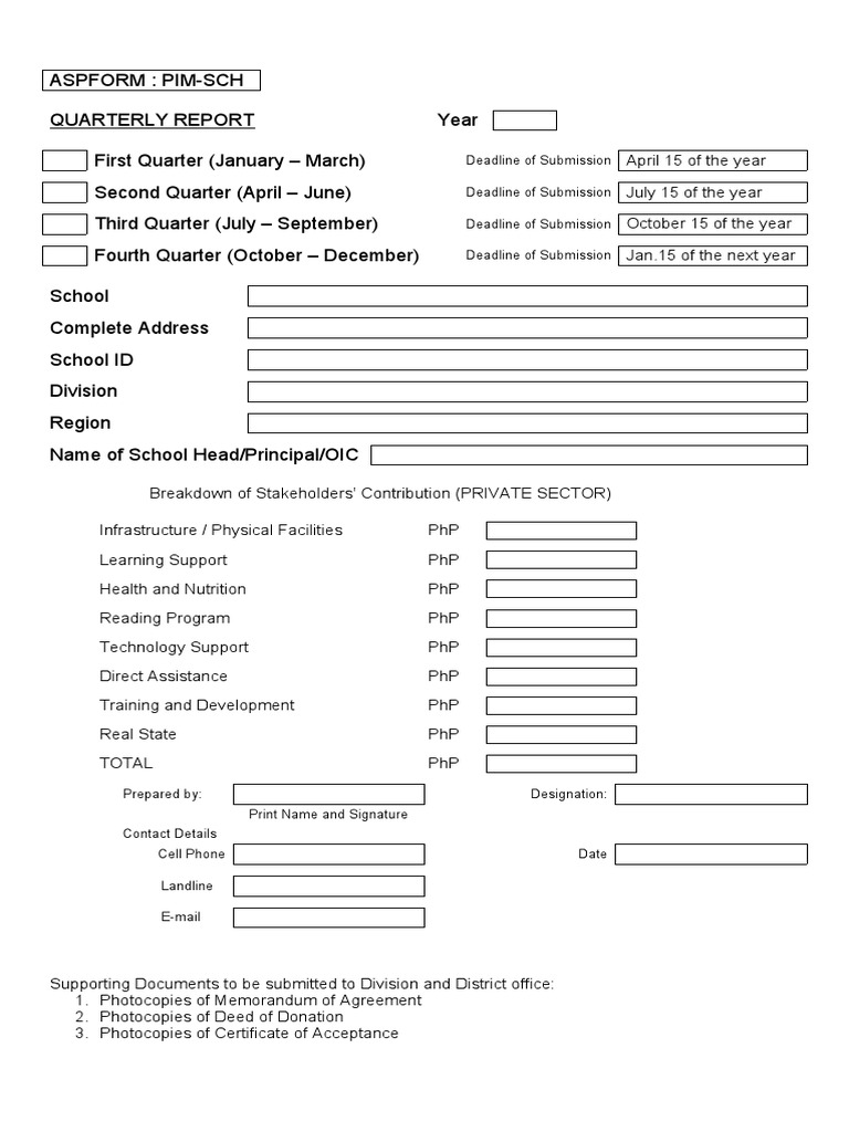 Adopt-a-School - School Form | PDF