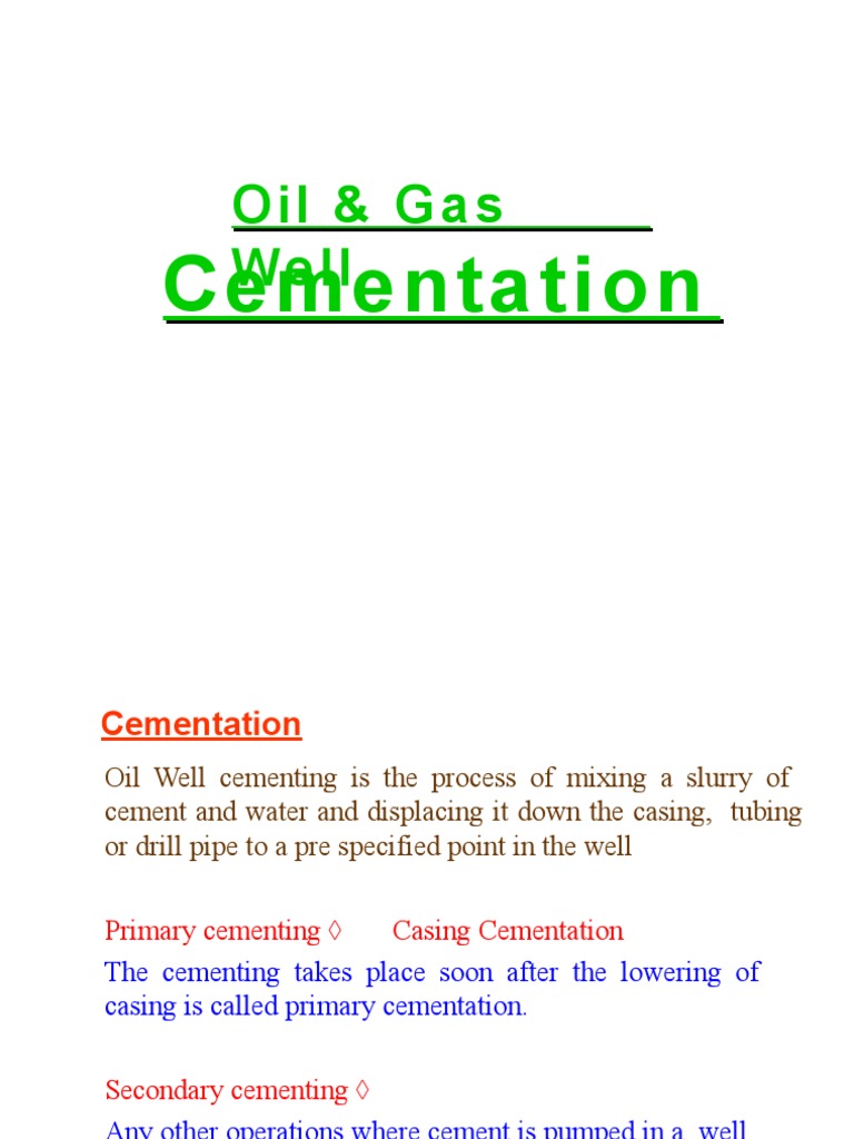 Oil and Gas Well Cementing | PDF | Casing (Borehole) | Chemical Engineering