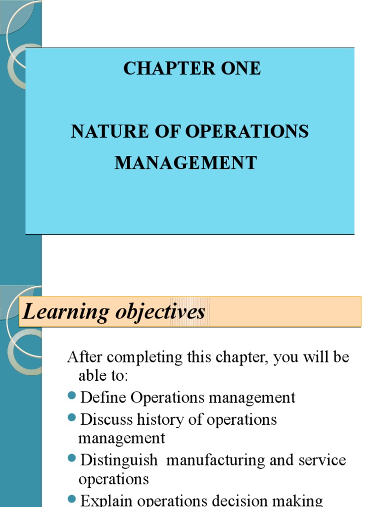 Introduction to Operations Management | PDF | Factors Of Production ...