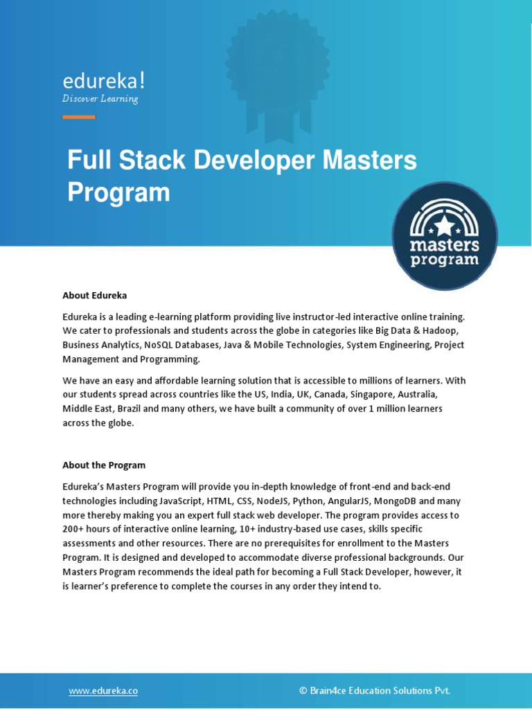 Full Stack Developer Master Program Curriculum | PDF | J Query | Html Element