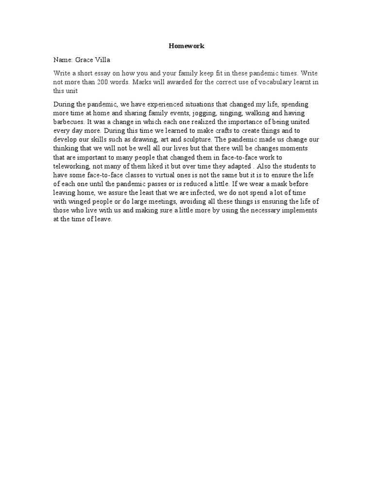 Homewor Ensayo | PDF | Wellness