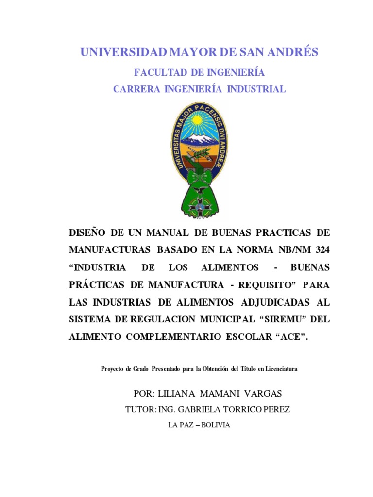 Manual BPM según norma NB/NM 324 | PDF | Calidad (comercial ...