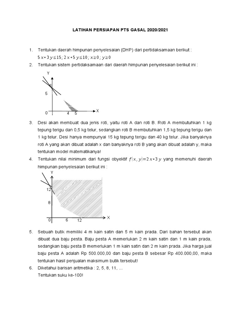 Latihan Soal Persiapan PTS MTK Kelas X | PDF
