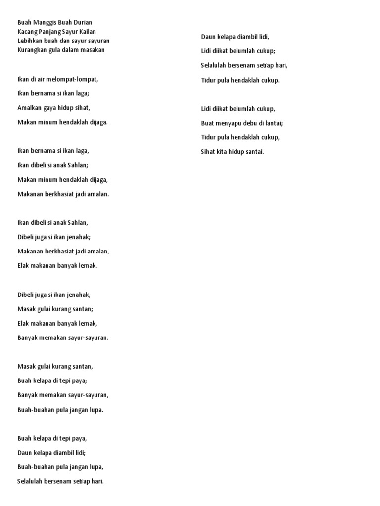 Pantun Gaya Hidup Sehat dan Gizi | PDF | Griya & Taman