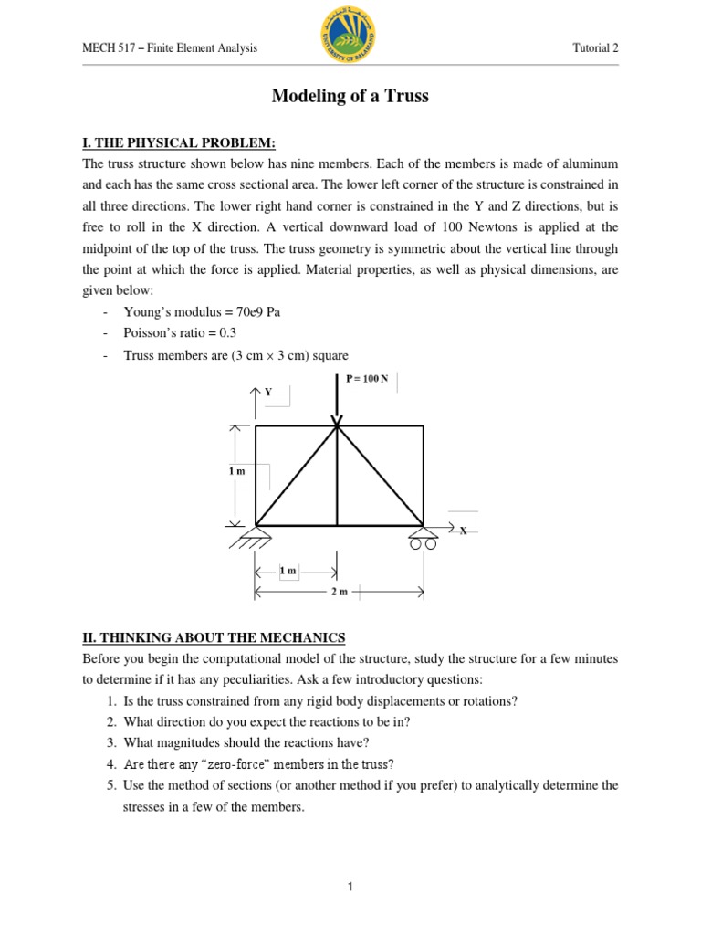 Patran Tutorial 2 | PDF | Truss | Stress (Mechanics)