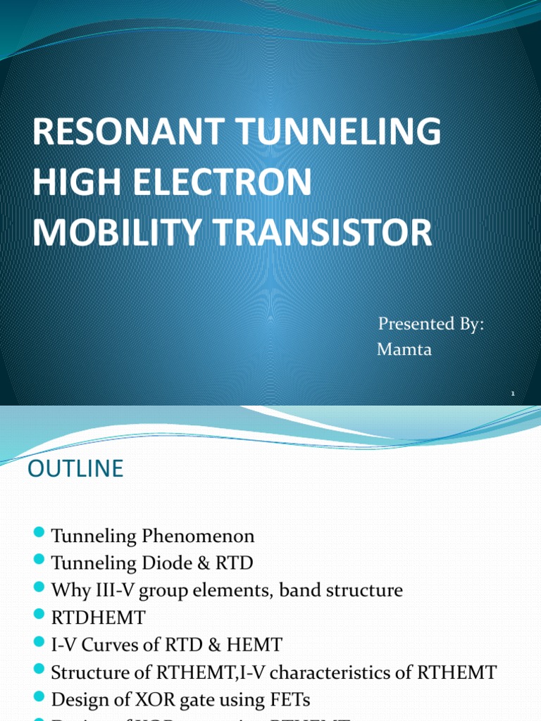Resonant Tunnelling High Electron Mobility Transistor | PDF | Field ...