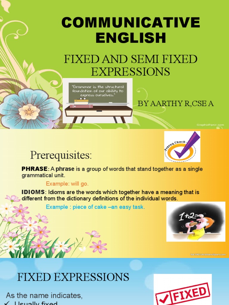 Fixed and Semi Fixed Expressions | PDF