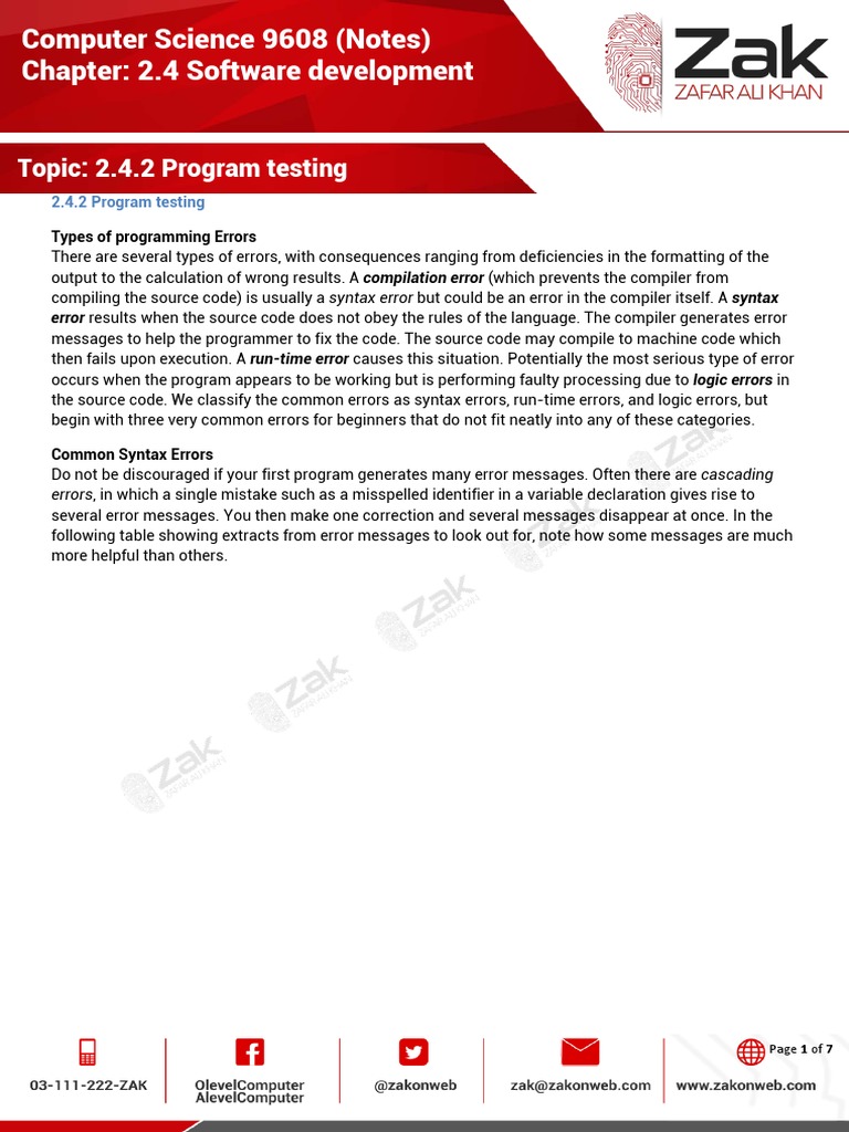 2.4.2 Program Testing | Download Free PDF | Parameter (Computer ...