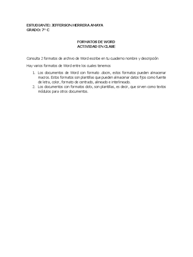 Formatos de Word - Jefferson Herrera Amaya - 7c | PDF | Arte | Informática