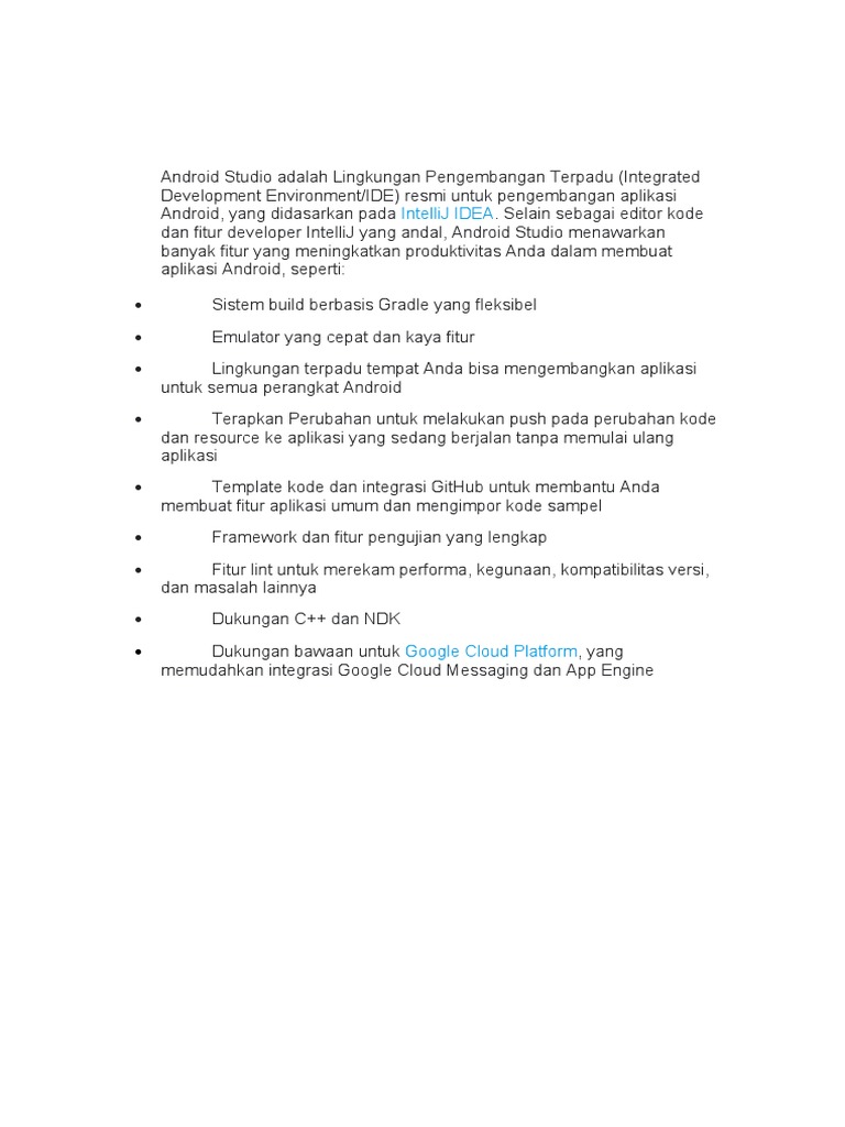 Android Studio Adalah Lingkungan Pengembangan Terpadu | PDF