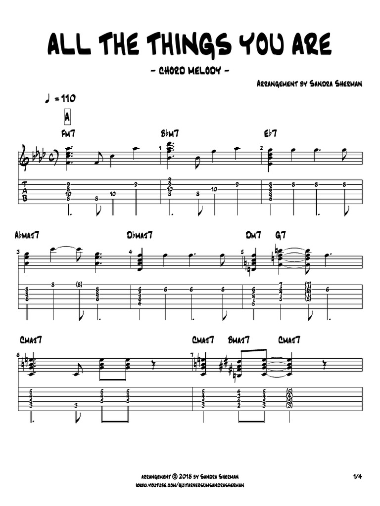 All The Things You Are All The Things You Are: - Chord Melody - Chord ...