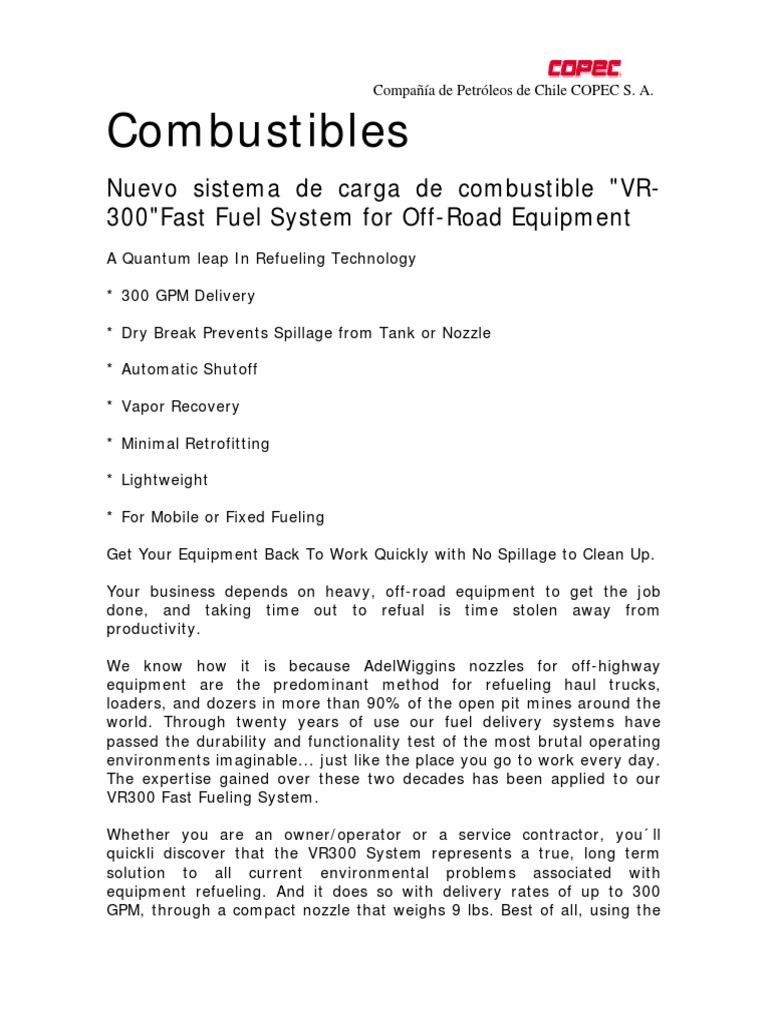 VR300 Fast Fuel System Overview | PDF | Vehicles | Mechanical Engineering