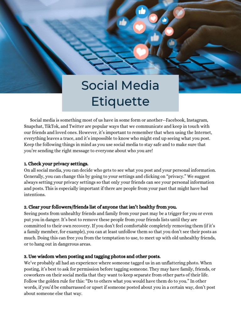 Social Media Etiquette Guide | PDF | Social Media | Popular Culture ...