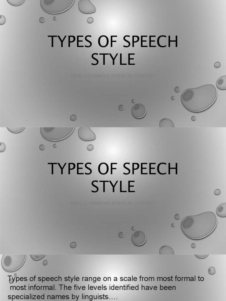 5-Types of Speech Style | PDF | Human Communication | Communication