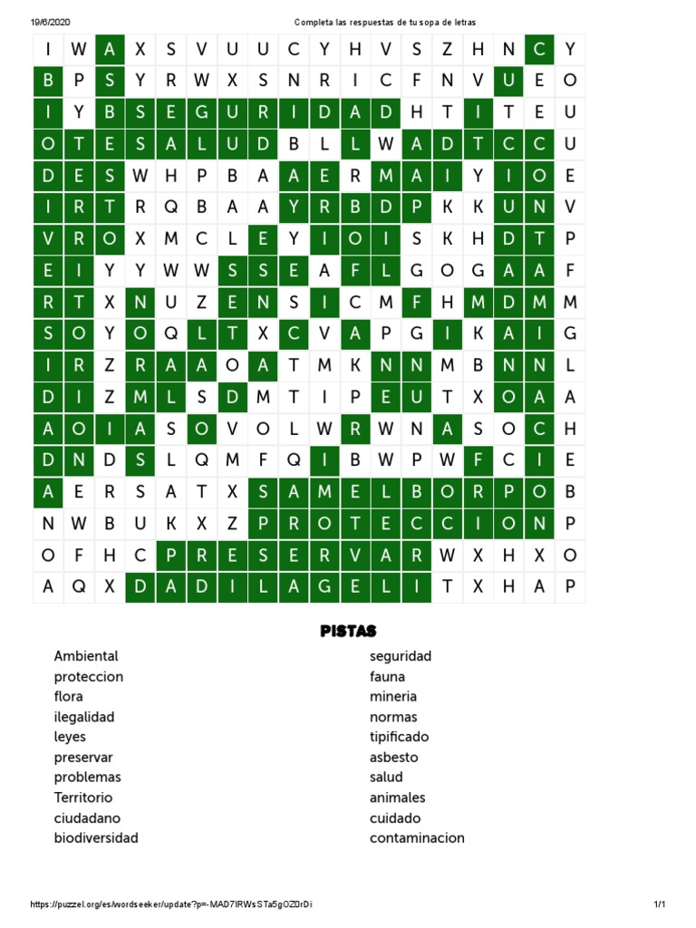 Sopa de Letras Ed. Ambiental | PDF | Entorno natural | Naturaleza