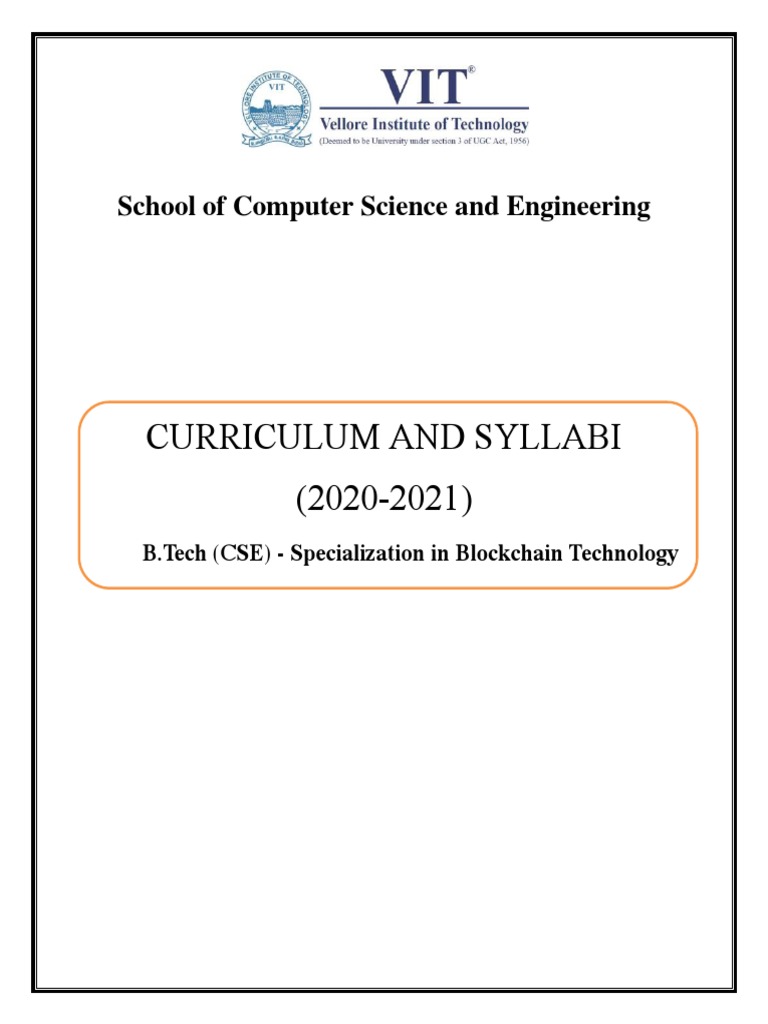 Curriculum and Syllabi (2020-2021) : School of Computer Science and ...