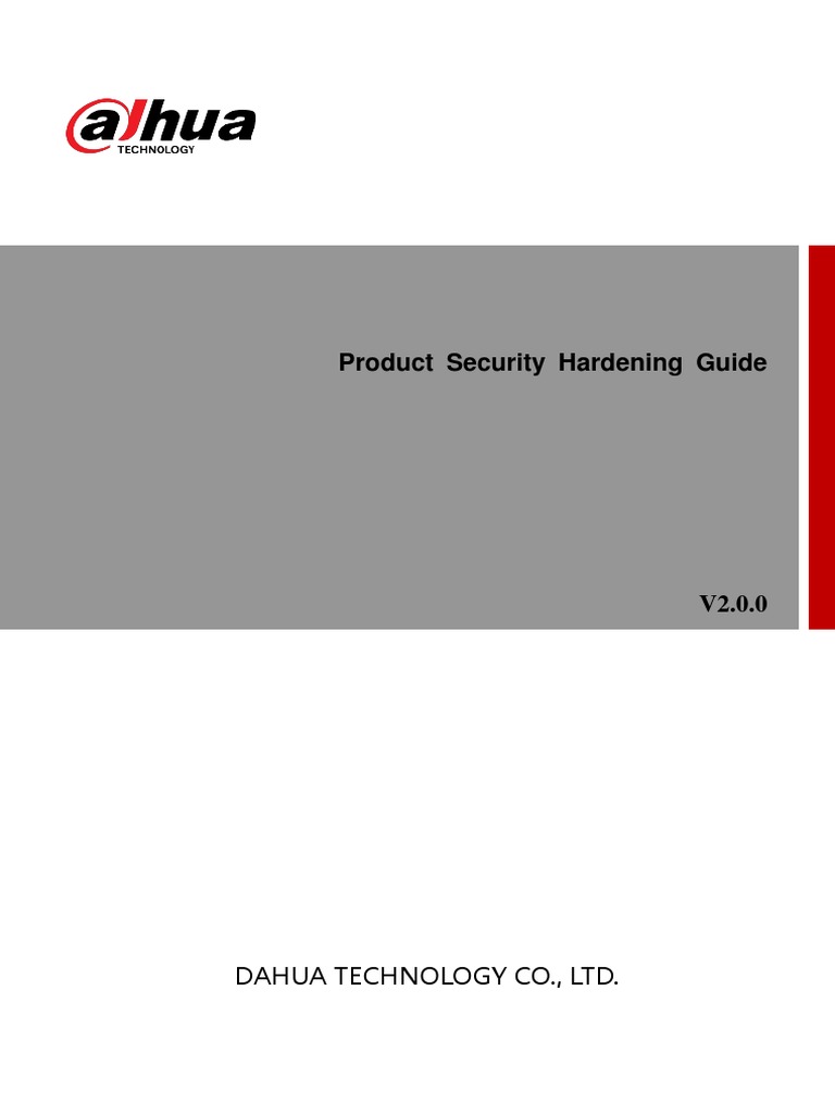 Product Security Hardening Guide: Dahua Technology Co., LTD | PDF | Password | Computer Network