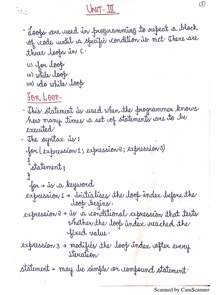 Pps Handwritten Notes Unit 3 Pdf 