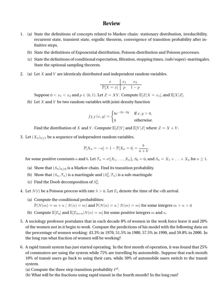 Review | PDF | Markov Chain | Statistical Theory