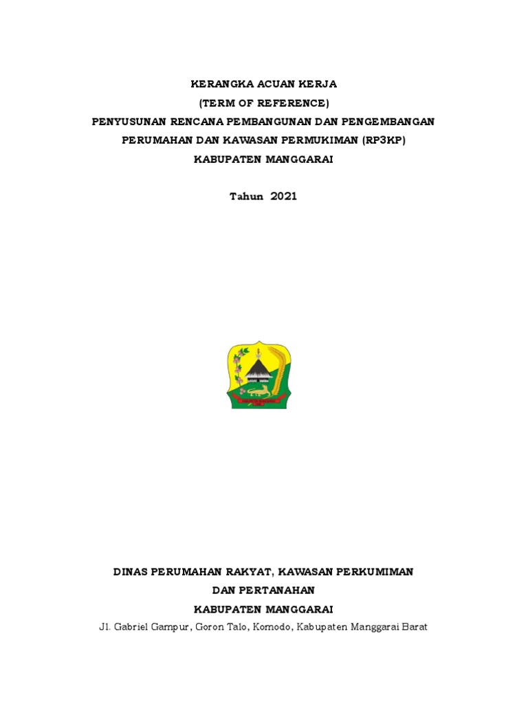 RP3KP Kabupaten Manggarai 2021 | PDF