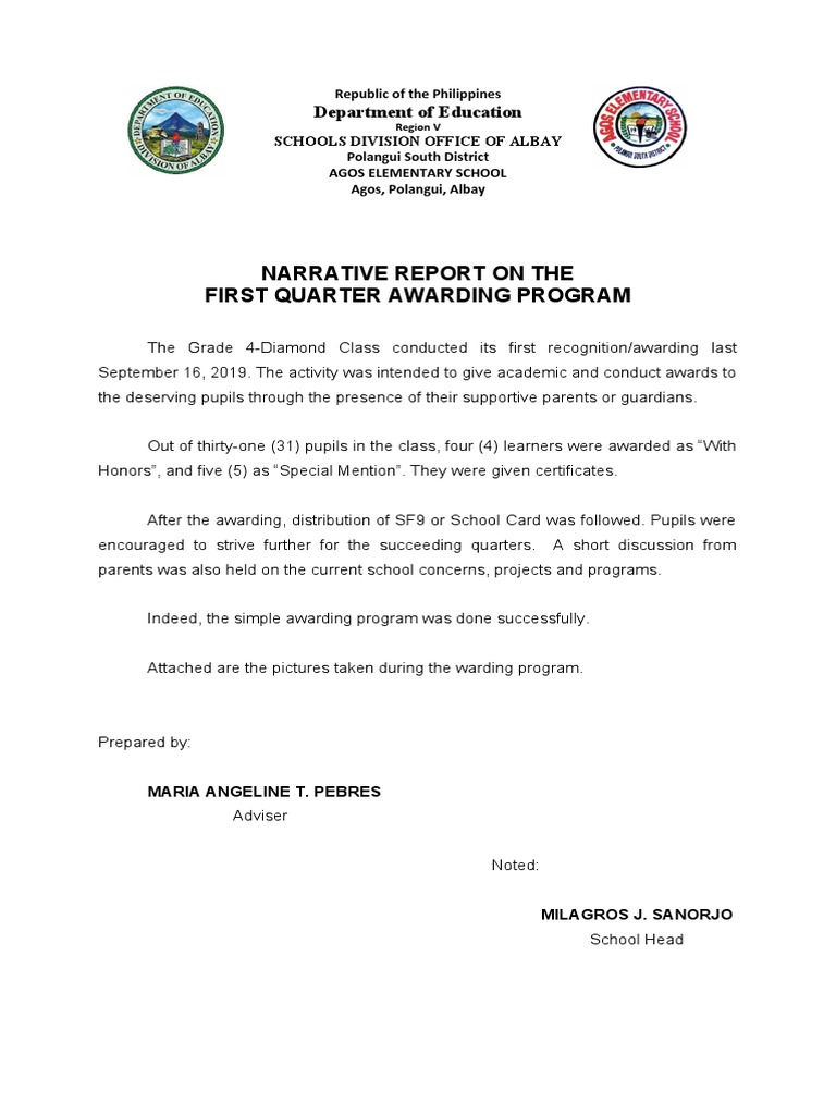 First Quarter Awarding Program Report | PDF