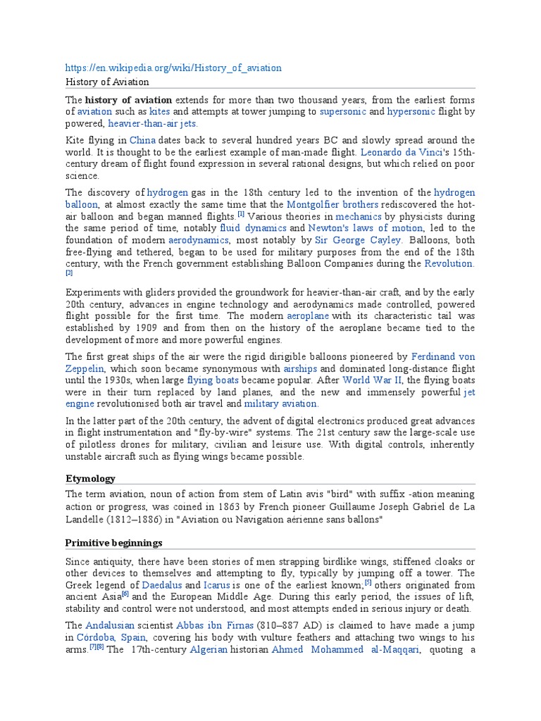History of Aviation | PDF | Wright Brothers | Airship