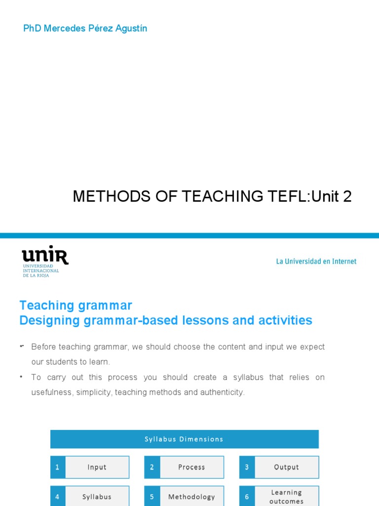 Methods of Teaching Tefl:Unit 2: PHD Mercedes Pérez Agustín | Download ...