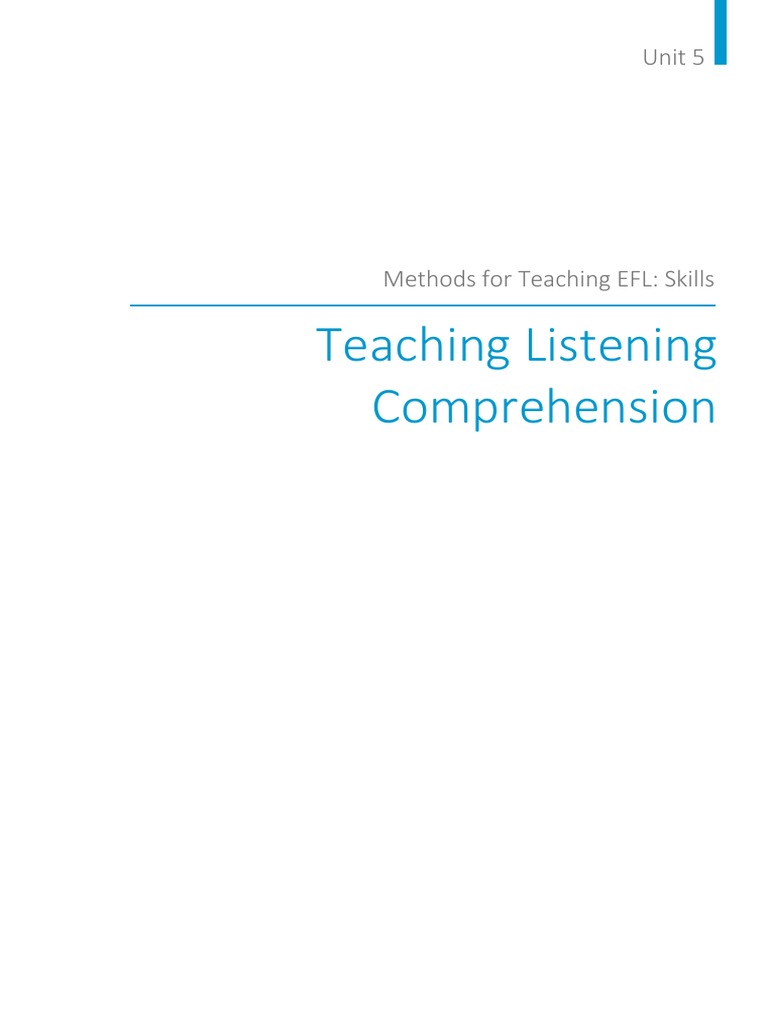 Teaching Listening Comprehension: Unit 5 | PDF | Reading Comprehension ...