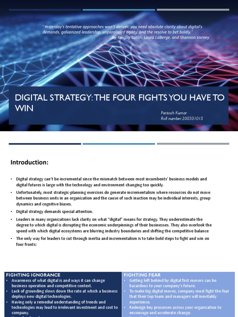 Digital Strategy Four Fights To Win | PDF | Cognition | Psychological ...