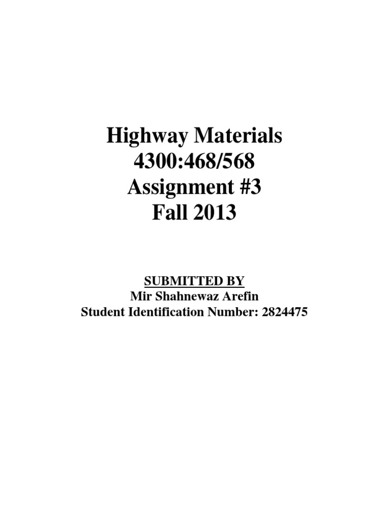 Highway Materials Assignment | PDF | Road Surface | Asphalt